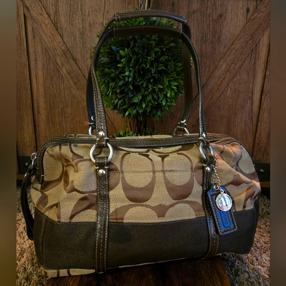 Coach | Bags | Coach Mocha Monogram Satchel | Poshmark